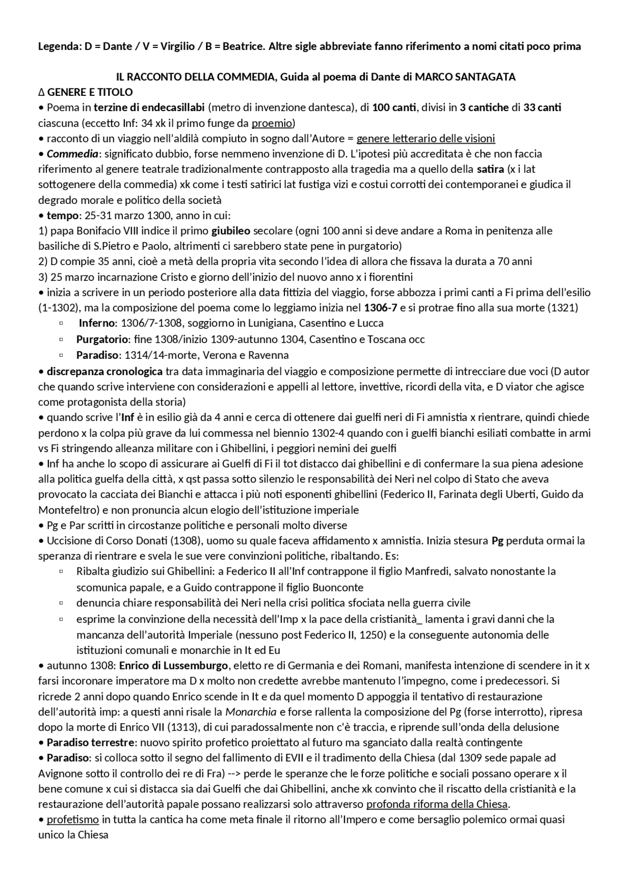 Marco Santagata Il Racconto Della Commedia Inferno Docsity