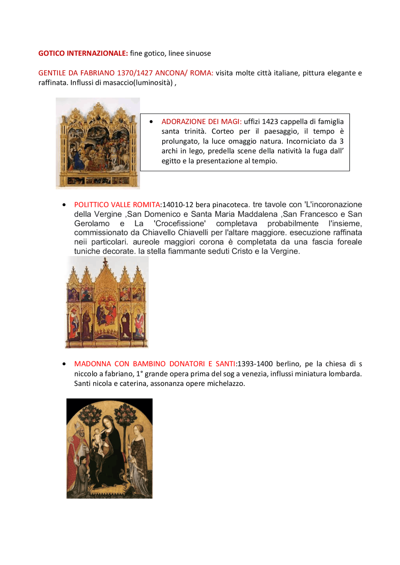 Gotico Internazionale Beato Angelico Docsity