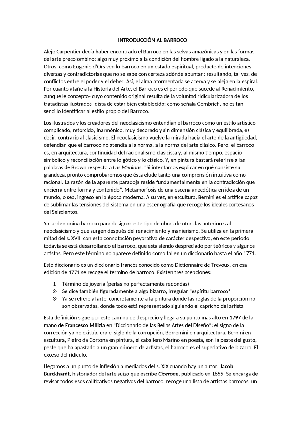 Introducción al Barroco - Docsity