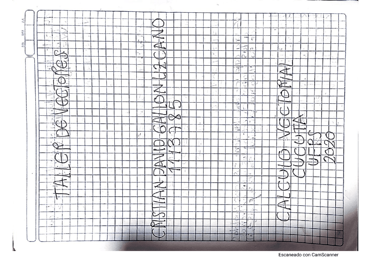 Taller De Cálculo Vectorial Docsity