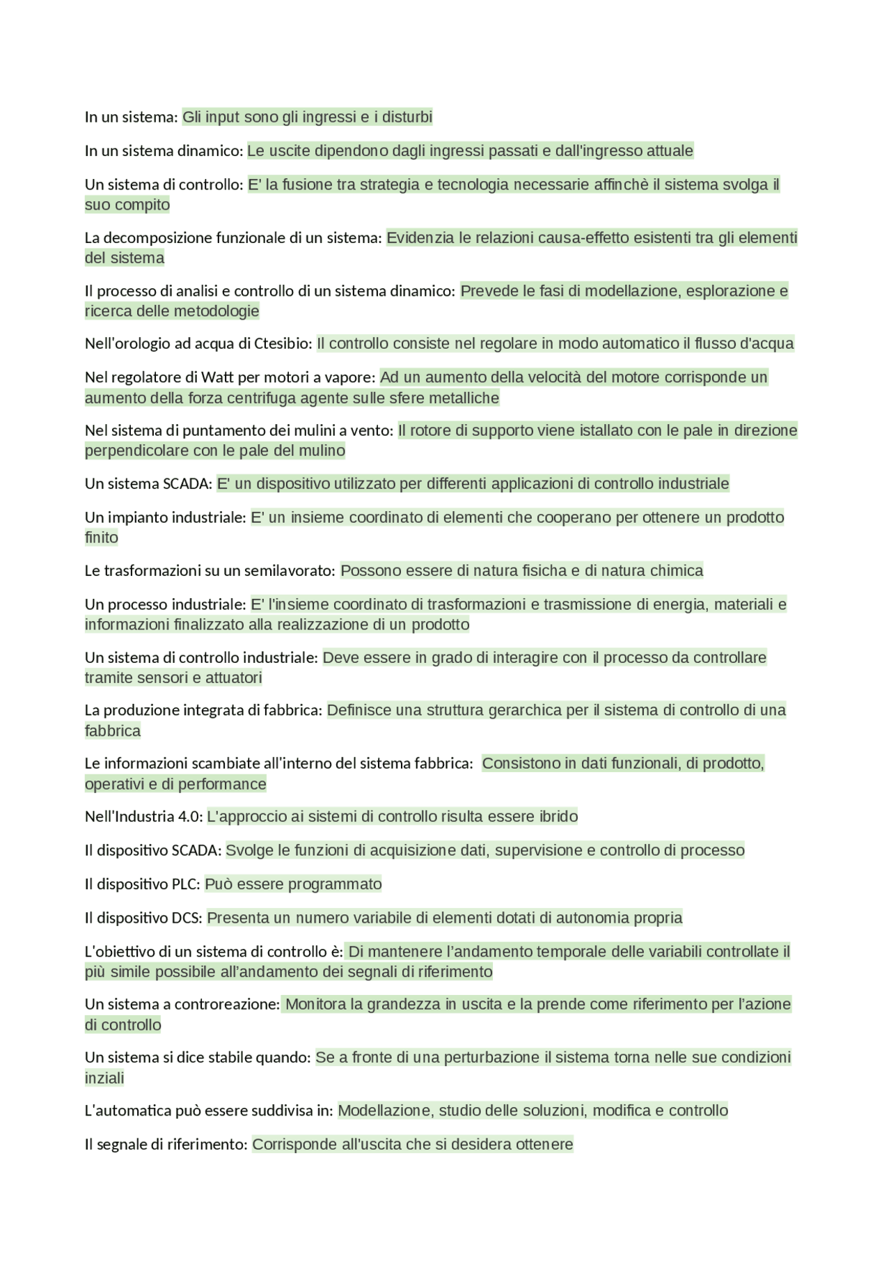 Fondamenti Automatica Appunti Di Informatica Gestionale Docsity
