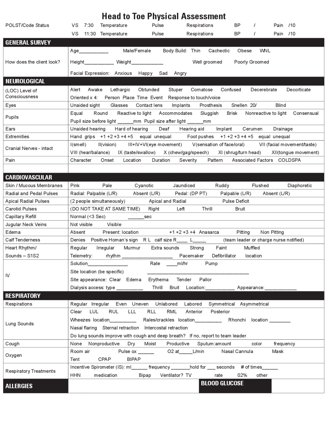 Head To Toe Patient Assessment Cheat Sheet Cheat Sheet Nursing Docsity Head To Toe Patient Assessment Cheat Sheet Cheat Sheet Nursing Docsity
