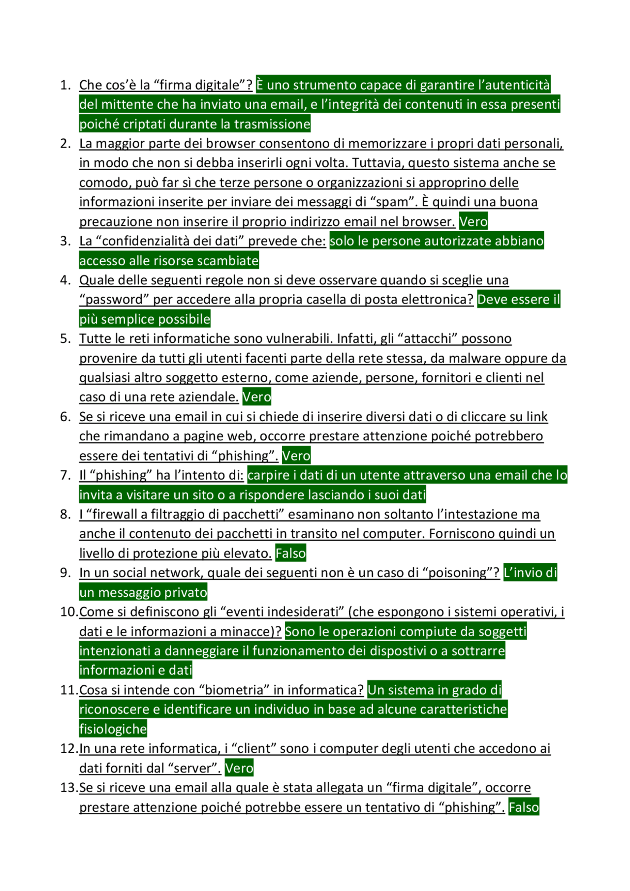 Eipass 7 Moduli User Modulo 4 Sicurezza Informatica Prove Desame Di