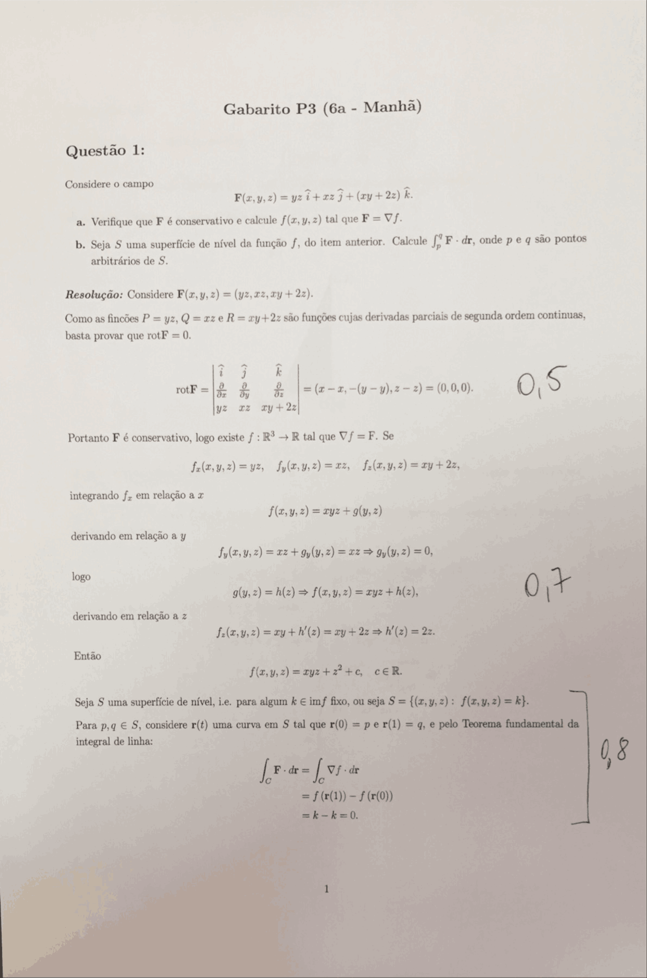Prova 3 Calculo 2 Unicamp 2020 Docsity