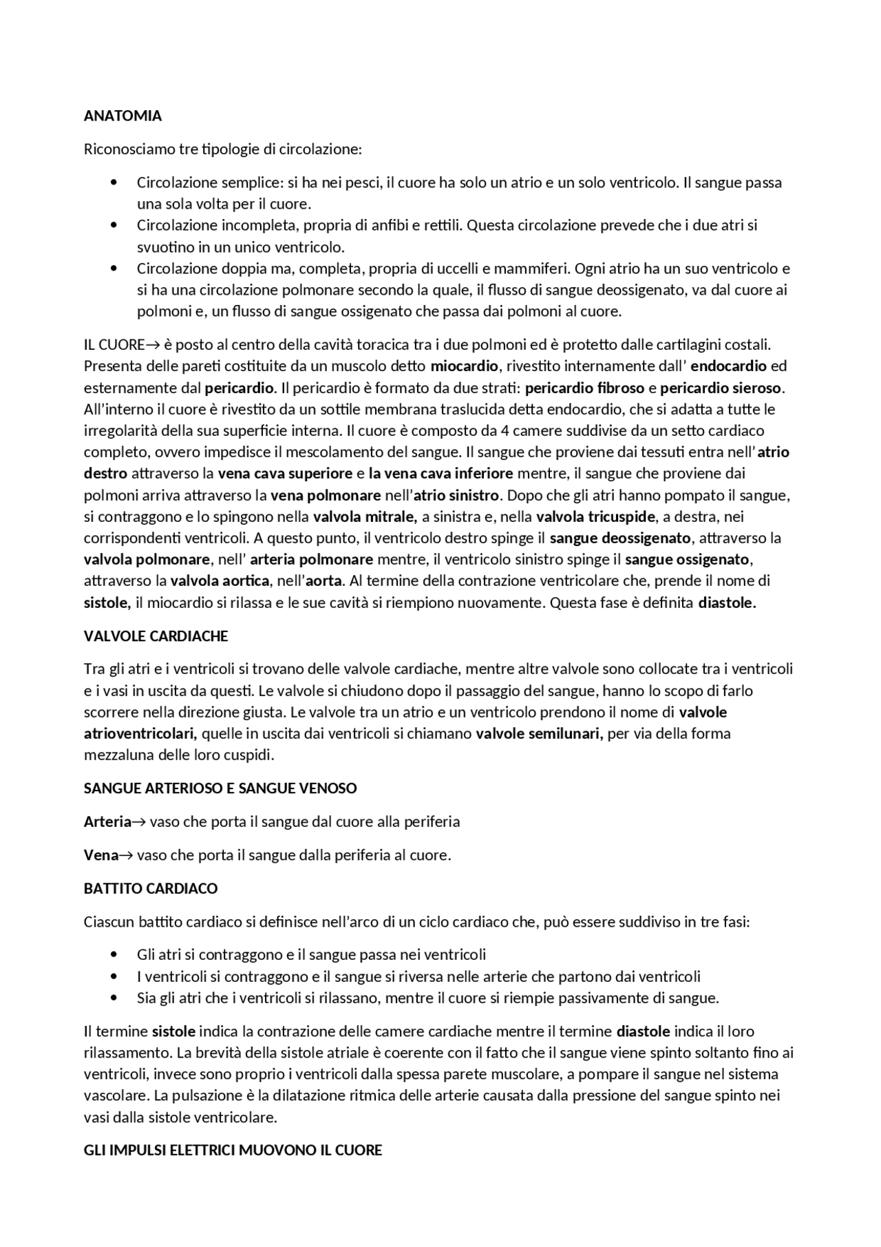 Apparato Cardiocircolatorio E Respiratorio Docsity