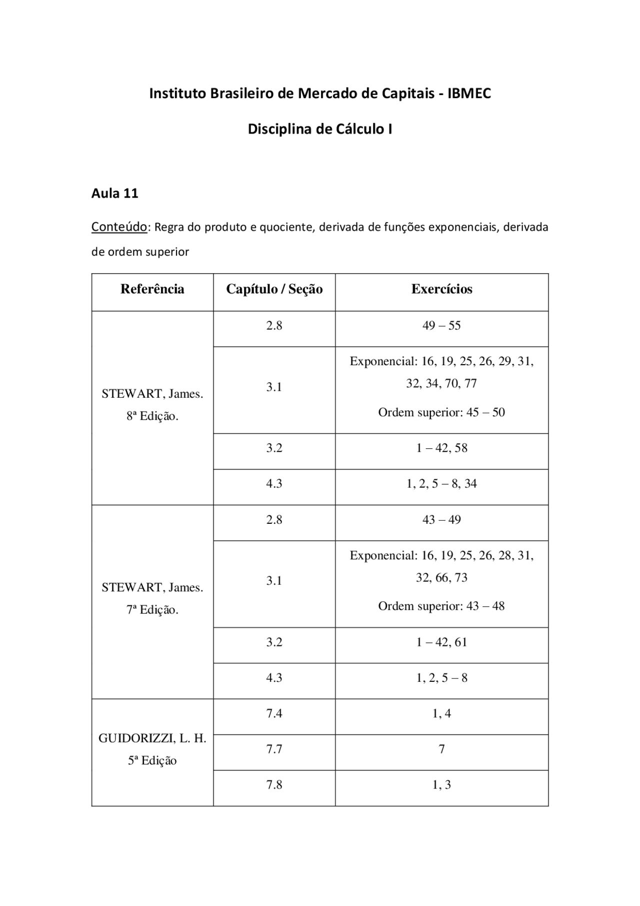 A Regra do produto e quociente: derivada de funções exponenciais - Docsity