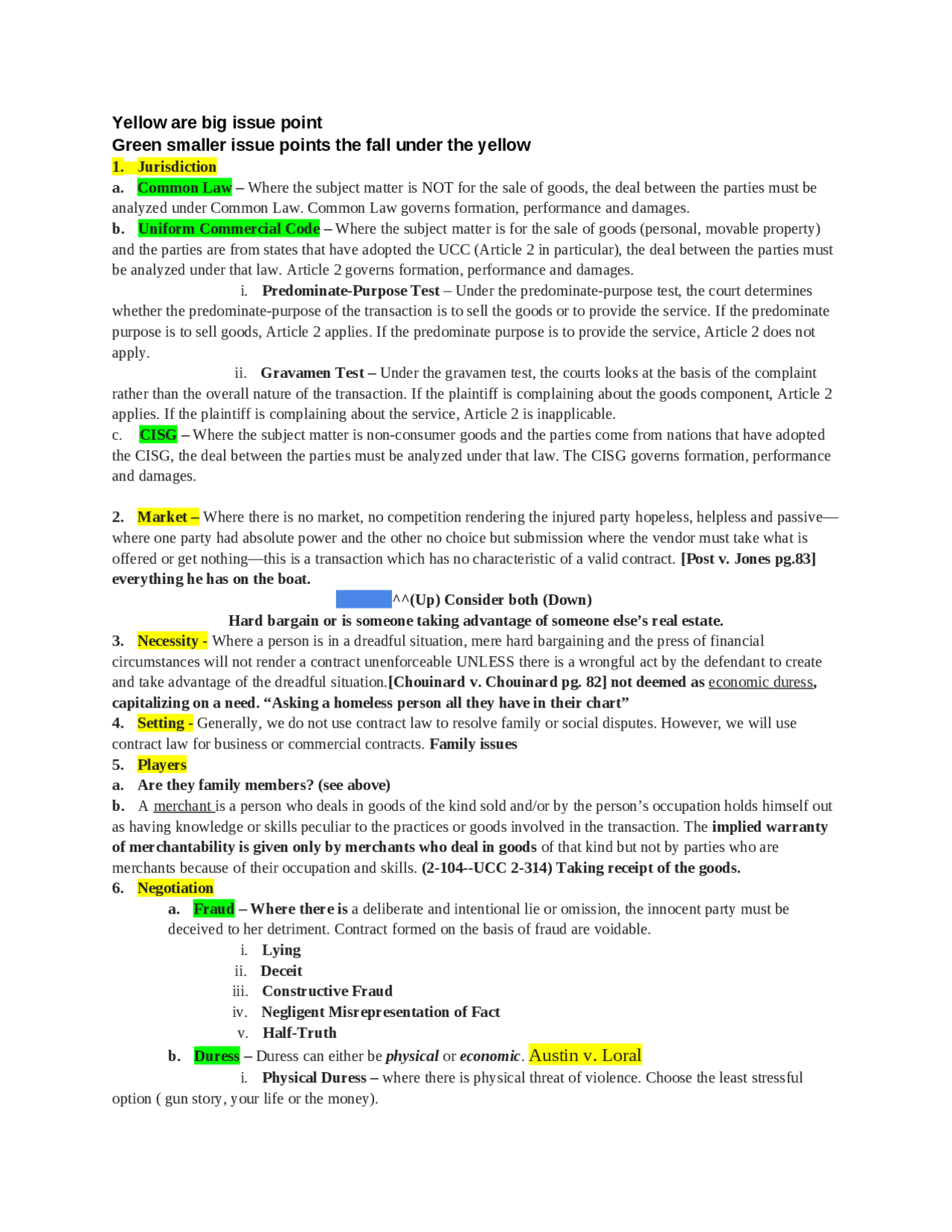 Contracts Law Outline Docsity