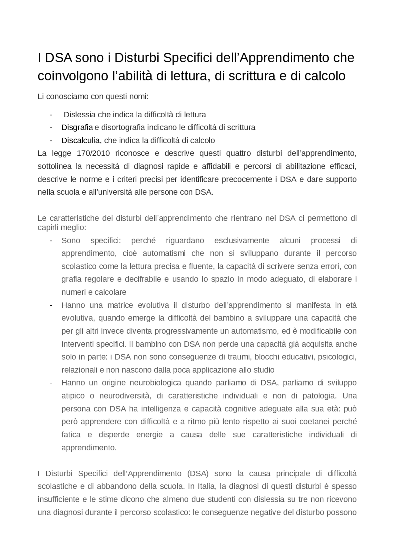 Riassunto Libro Dsa Pedagogia Docsity