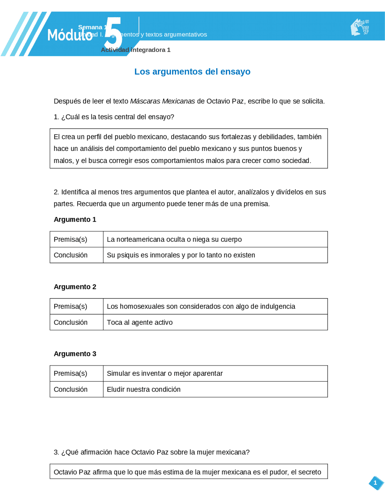 Actividad integradora 1 Modulo 5 | Ejercicios de Historia | Docsity