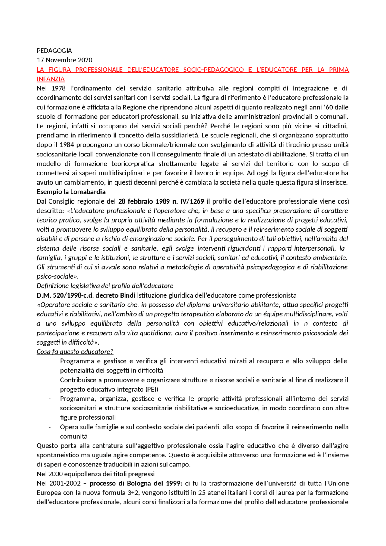 Appunti Pedagogia Generale E Sociale Docsity