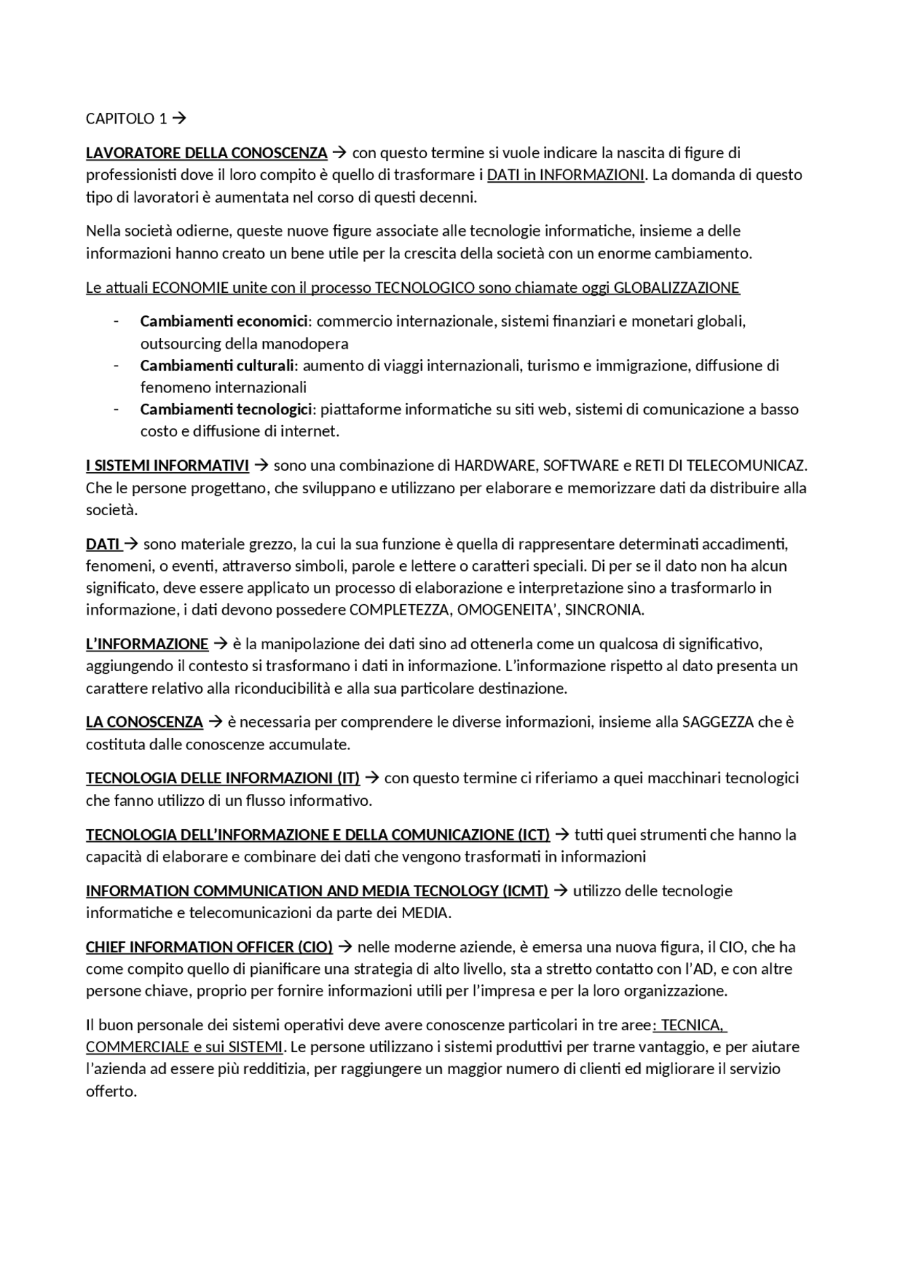Sistemi Informativi Dellinformatica Docsity