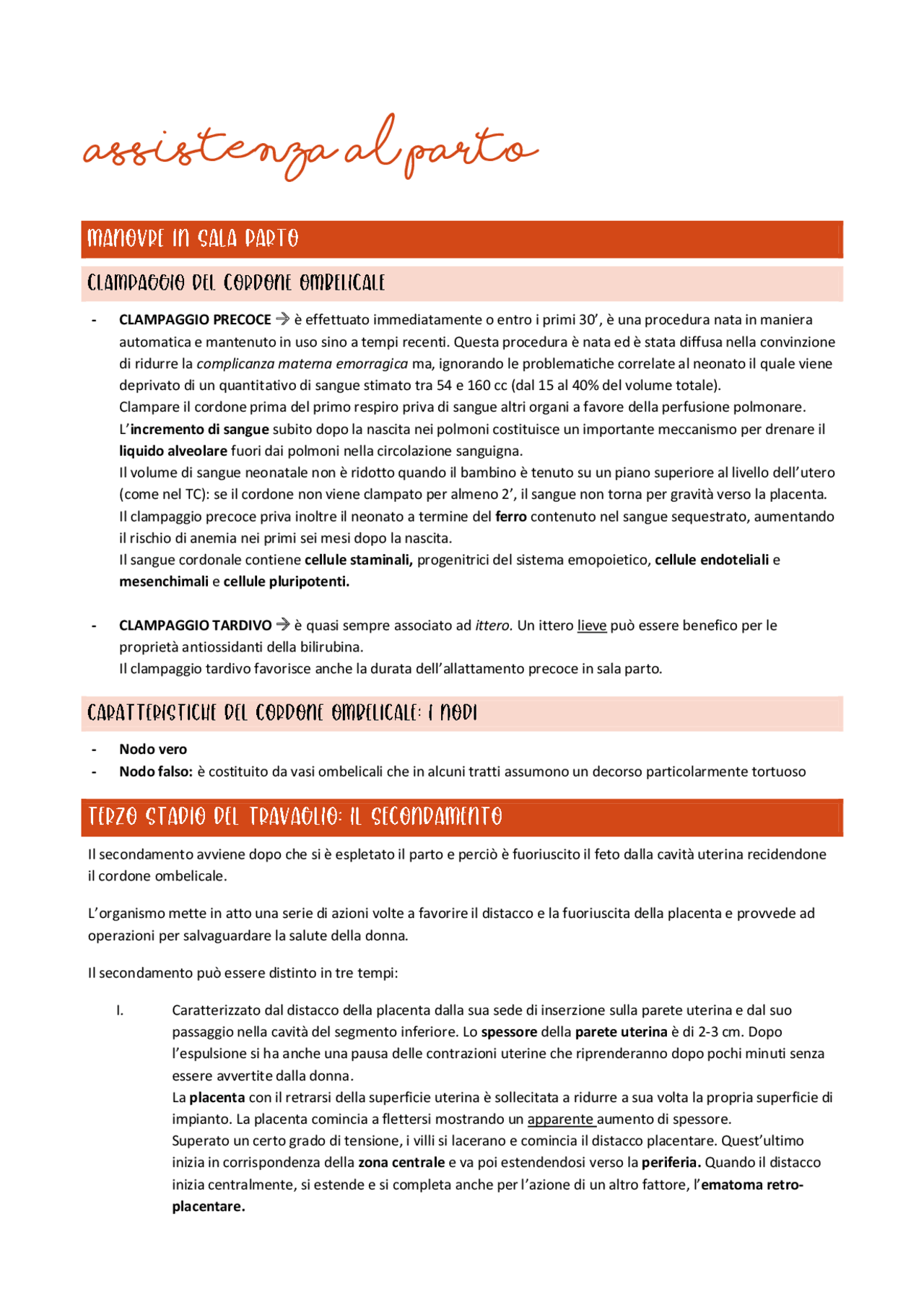 Coscarella assistenza al parto pt.2. - Docsity