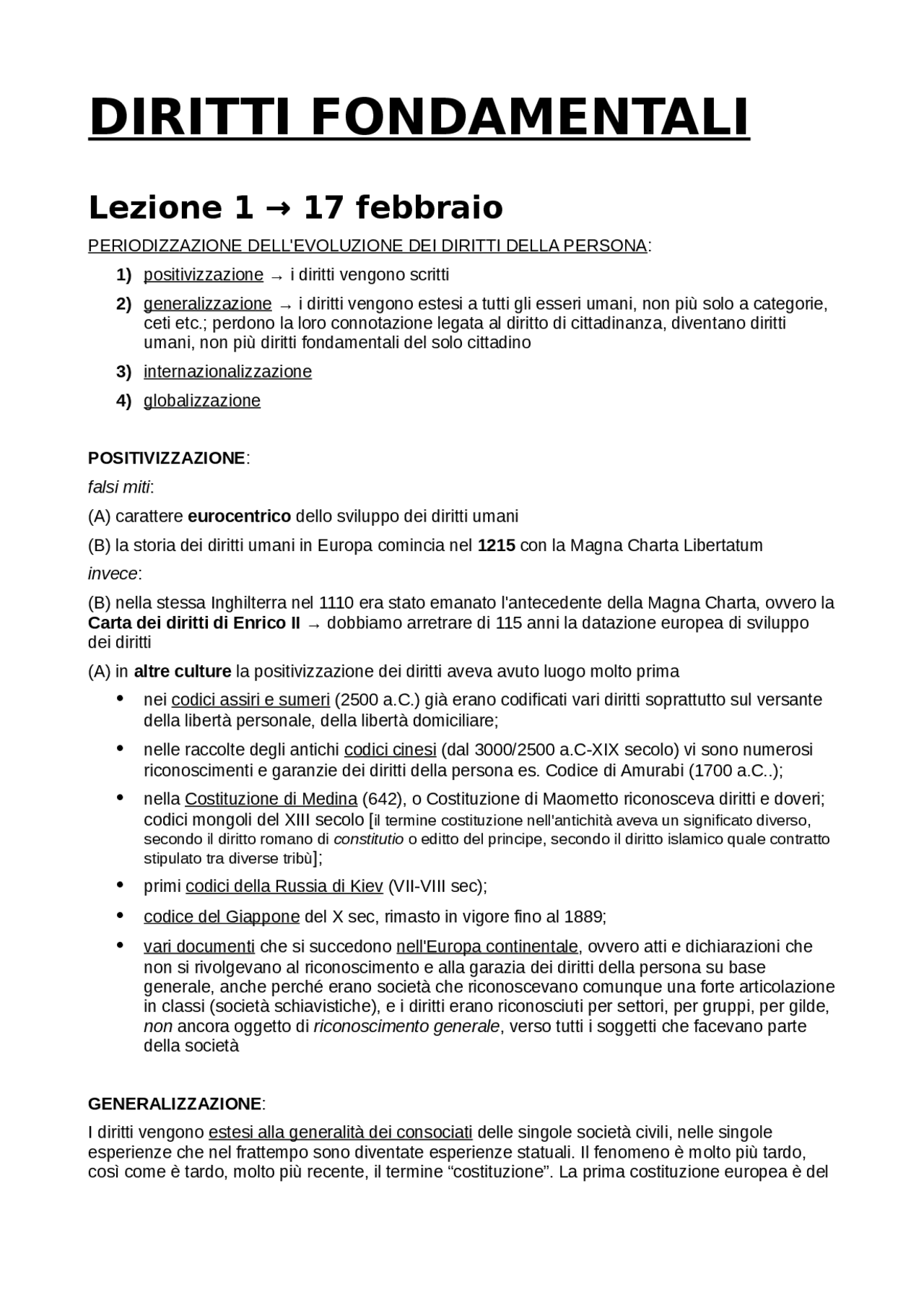 Diritti Fondamentali Docsity
