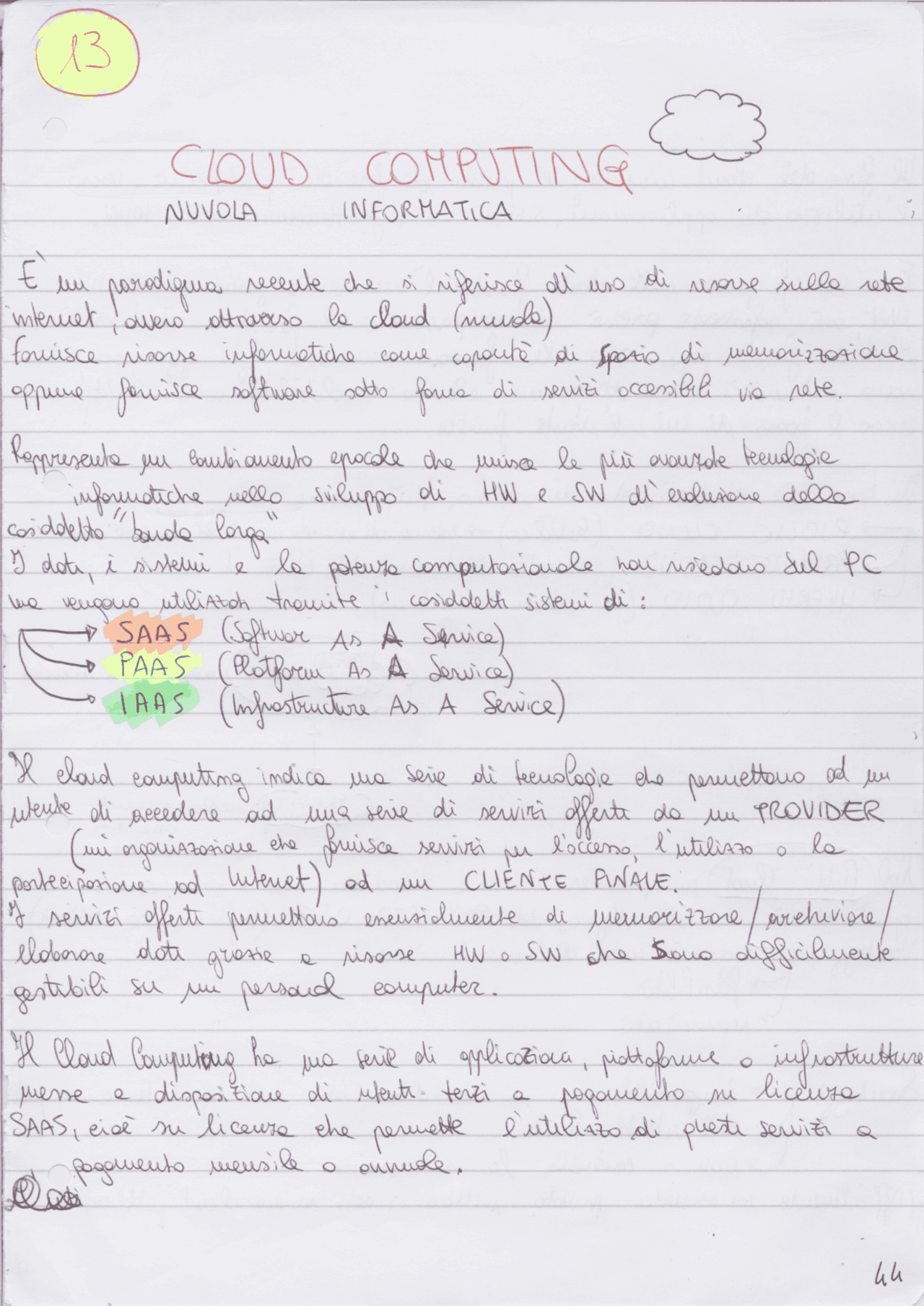 Capitolo 13 DI ICT. CLOUD COMPUTING - Docsity