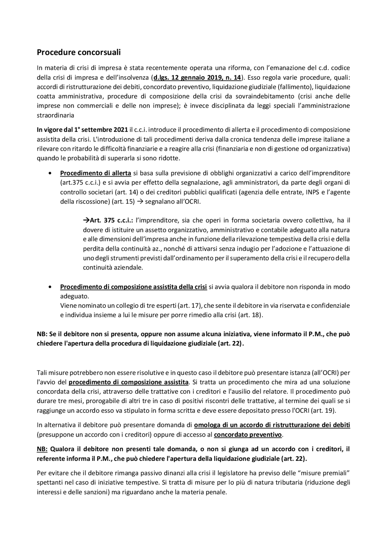 Procedure Concorsuali Docsity