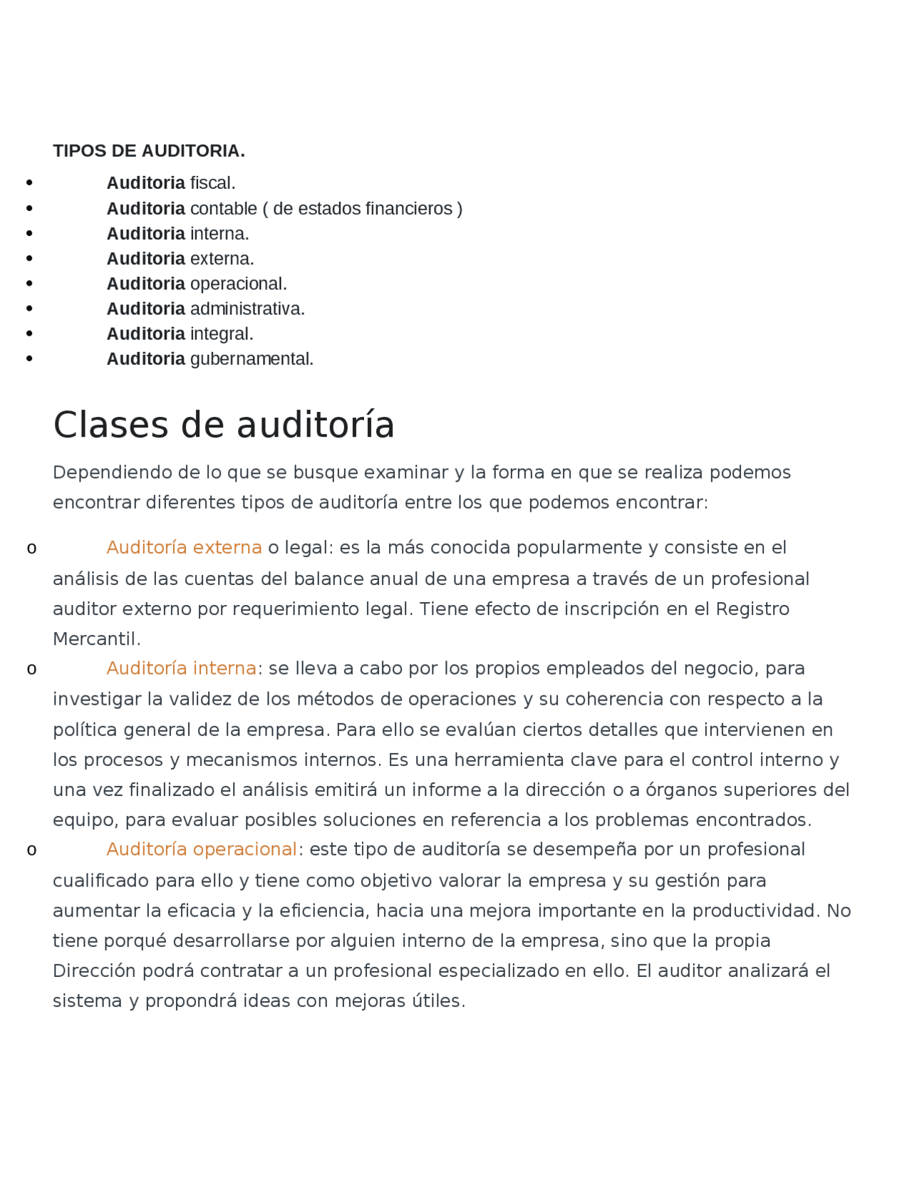 Concepto de auditoria - Docsity
