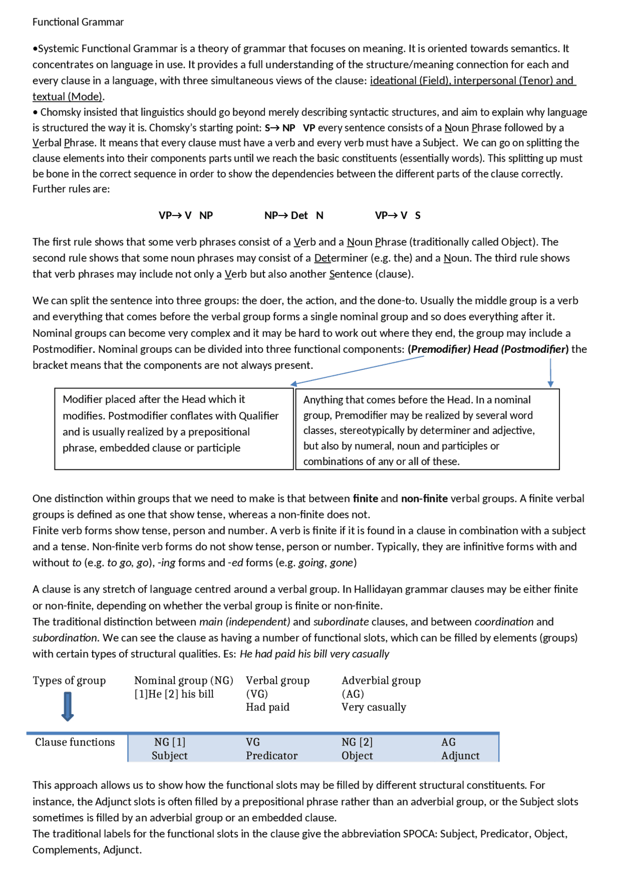 Functional Grammar 1 Introducing Functional Grammar Docsity