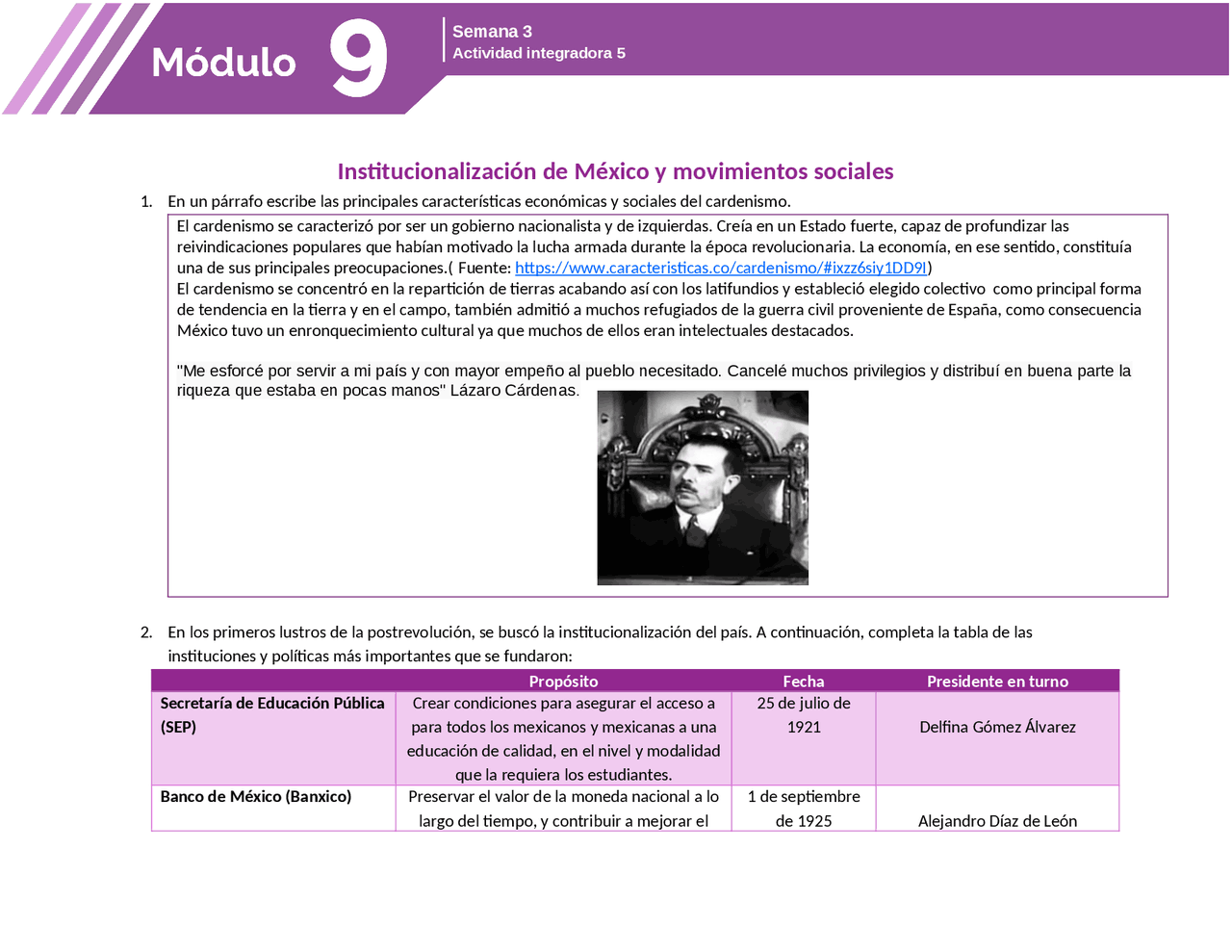 Actividad Integradora Numero 5 Modulo 9 Docsity
