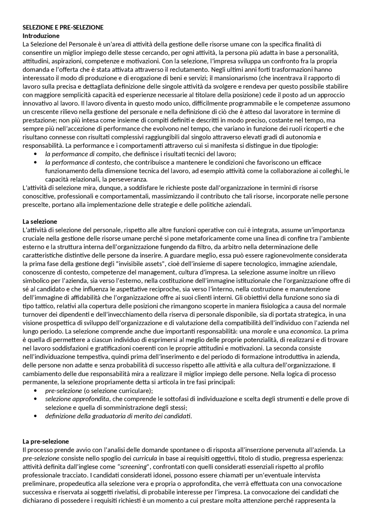 Gestione Delle Risorse Umane Docsity