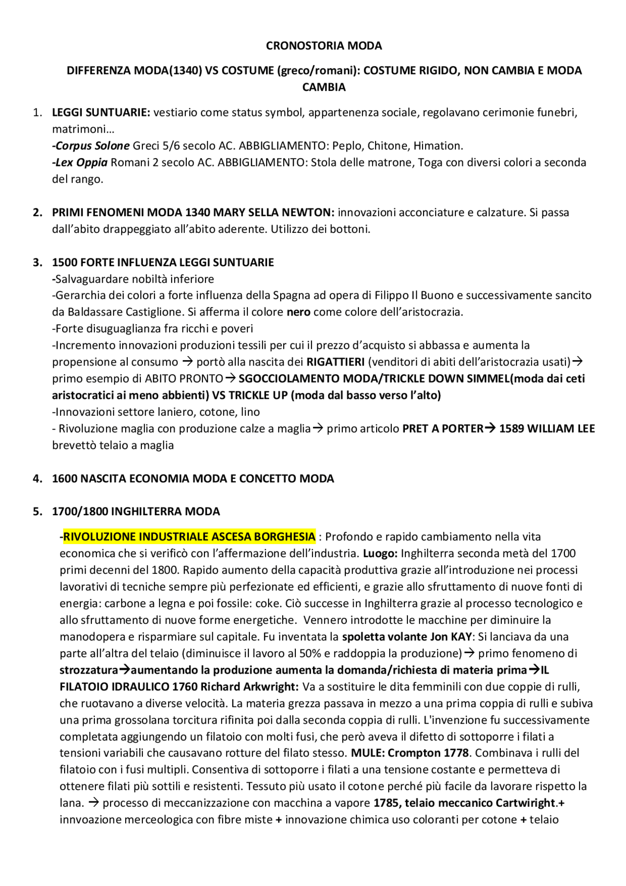 Esame moda riassunto - Docsity