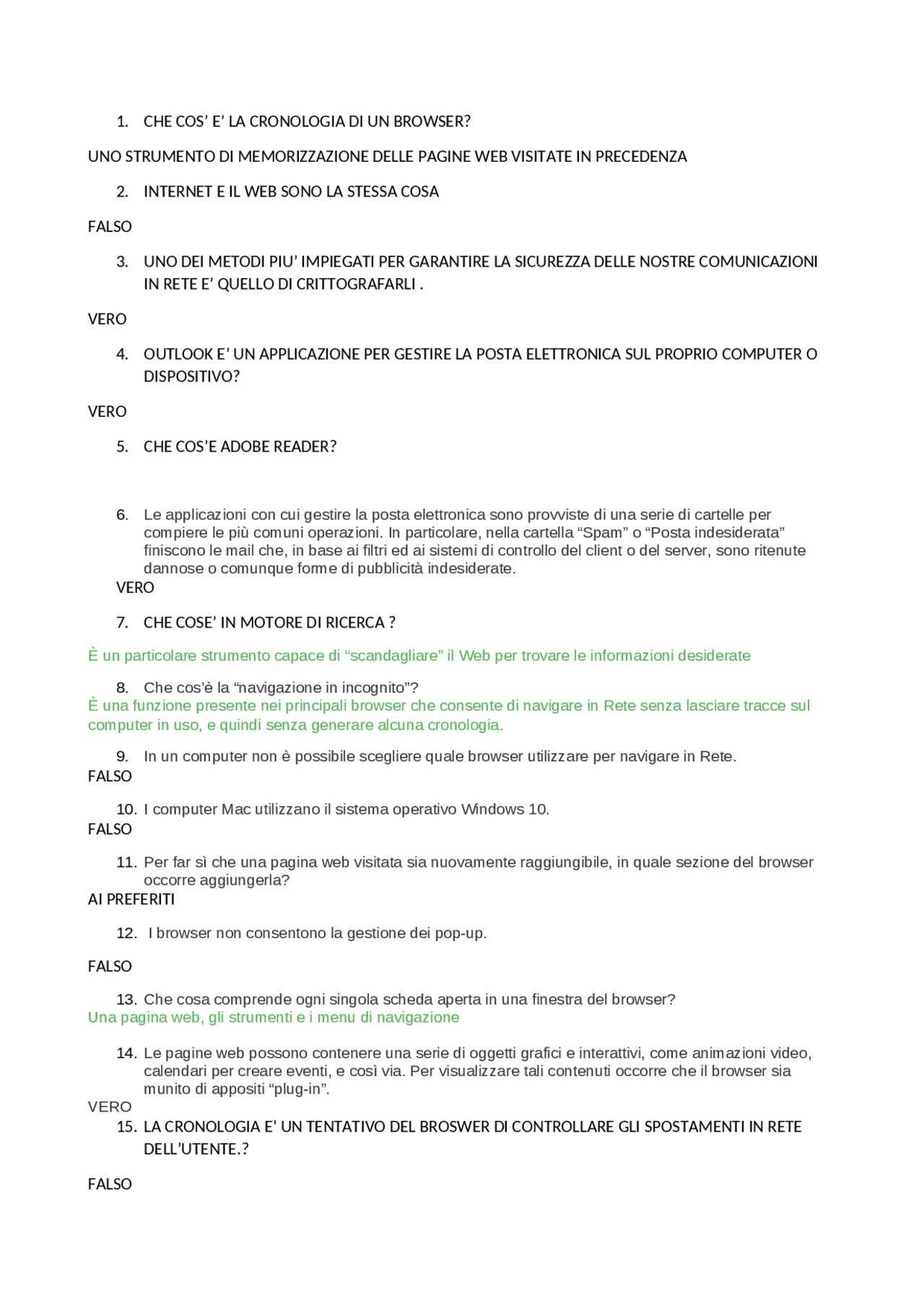 Risposte Eipass Modulo 2 Appunti Di Informatica Gestionale Docsity