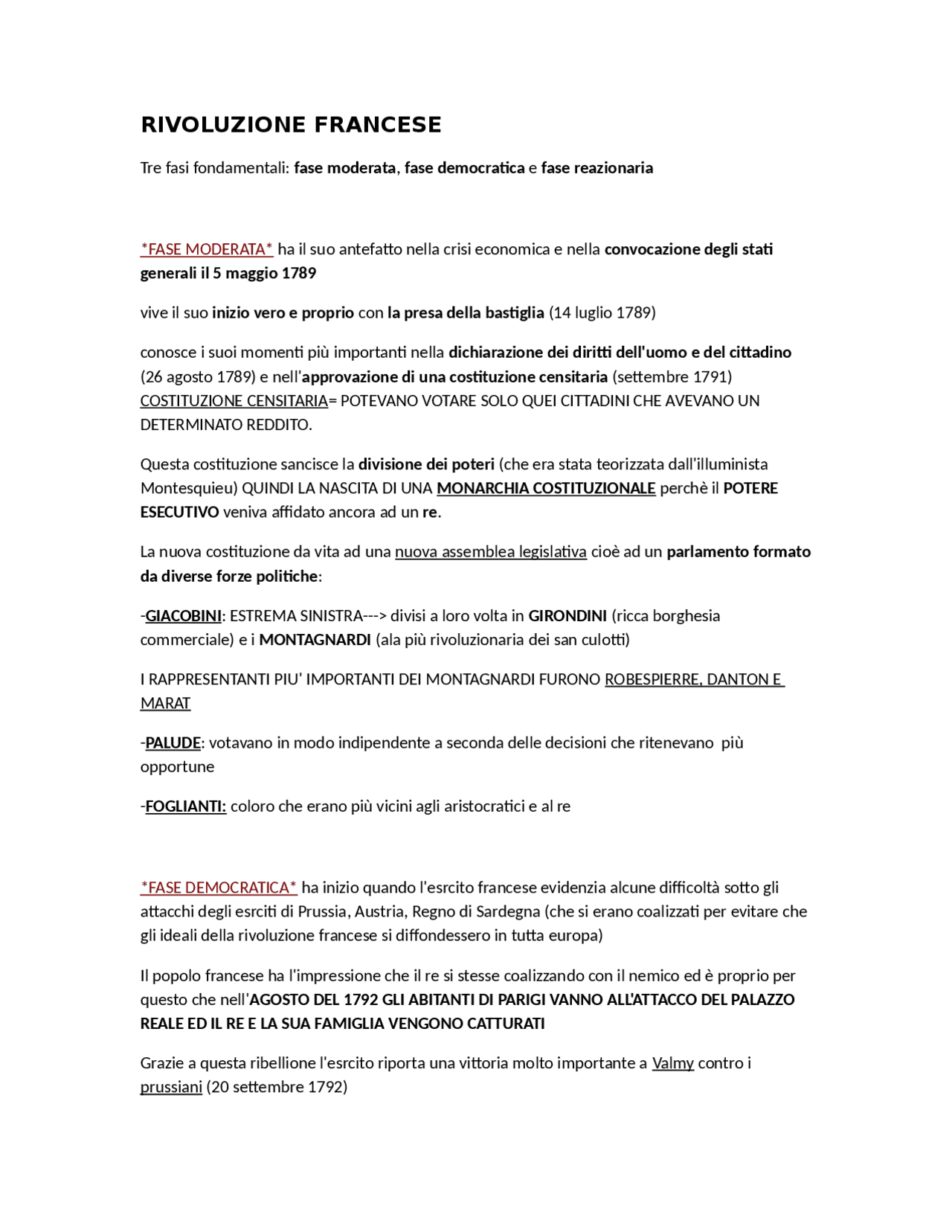 Rivoluzione Francese Docsity