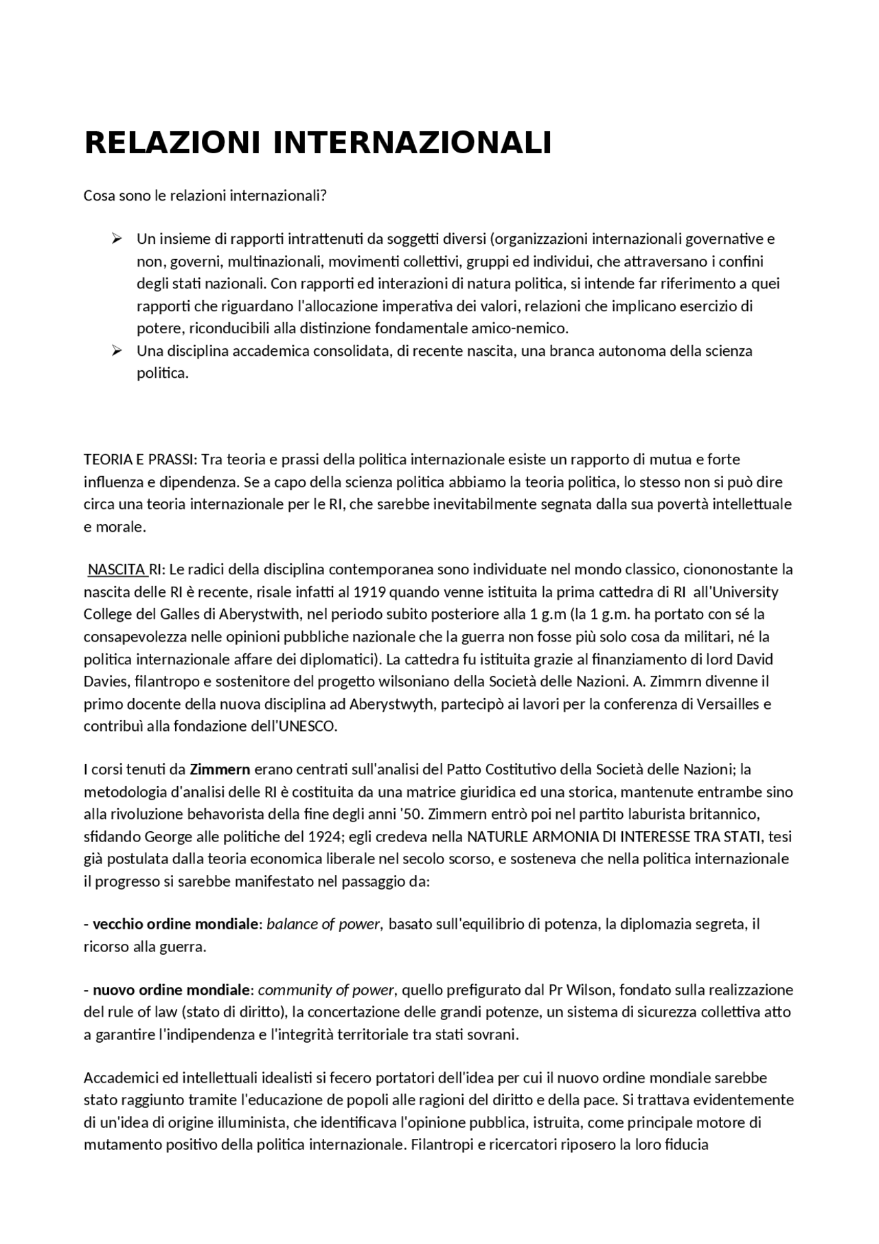 RELAZIONI INTERNAZIONALI - Jackson, Moller e Sorenson | Schemi e mappe ...