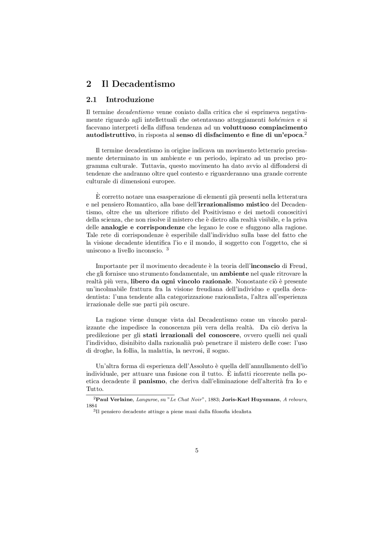Panoramica Del Decadentismo Docsity