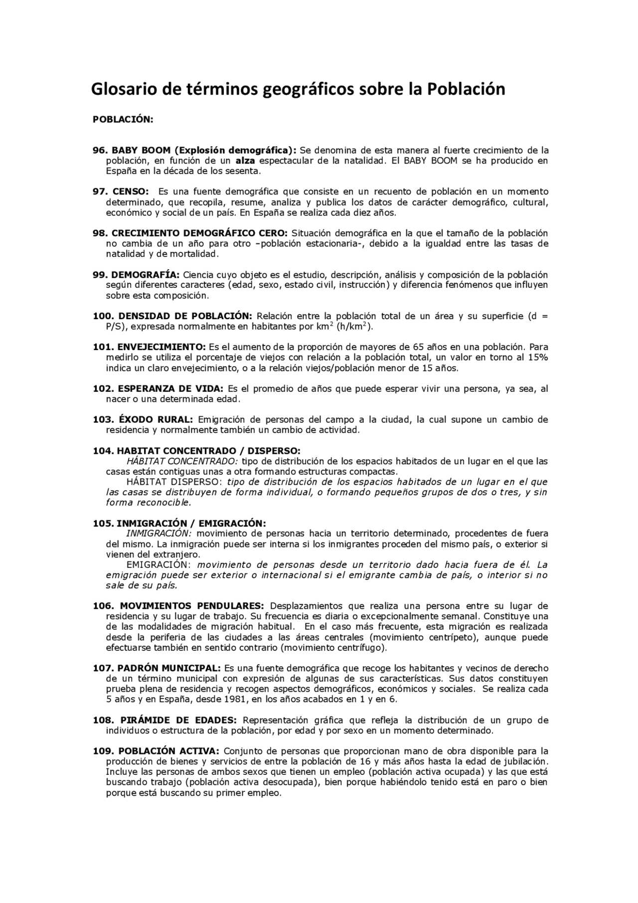 Materiales glosario geografía - Docsity