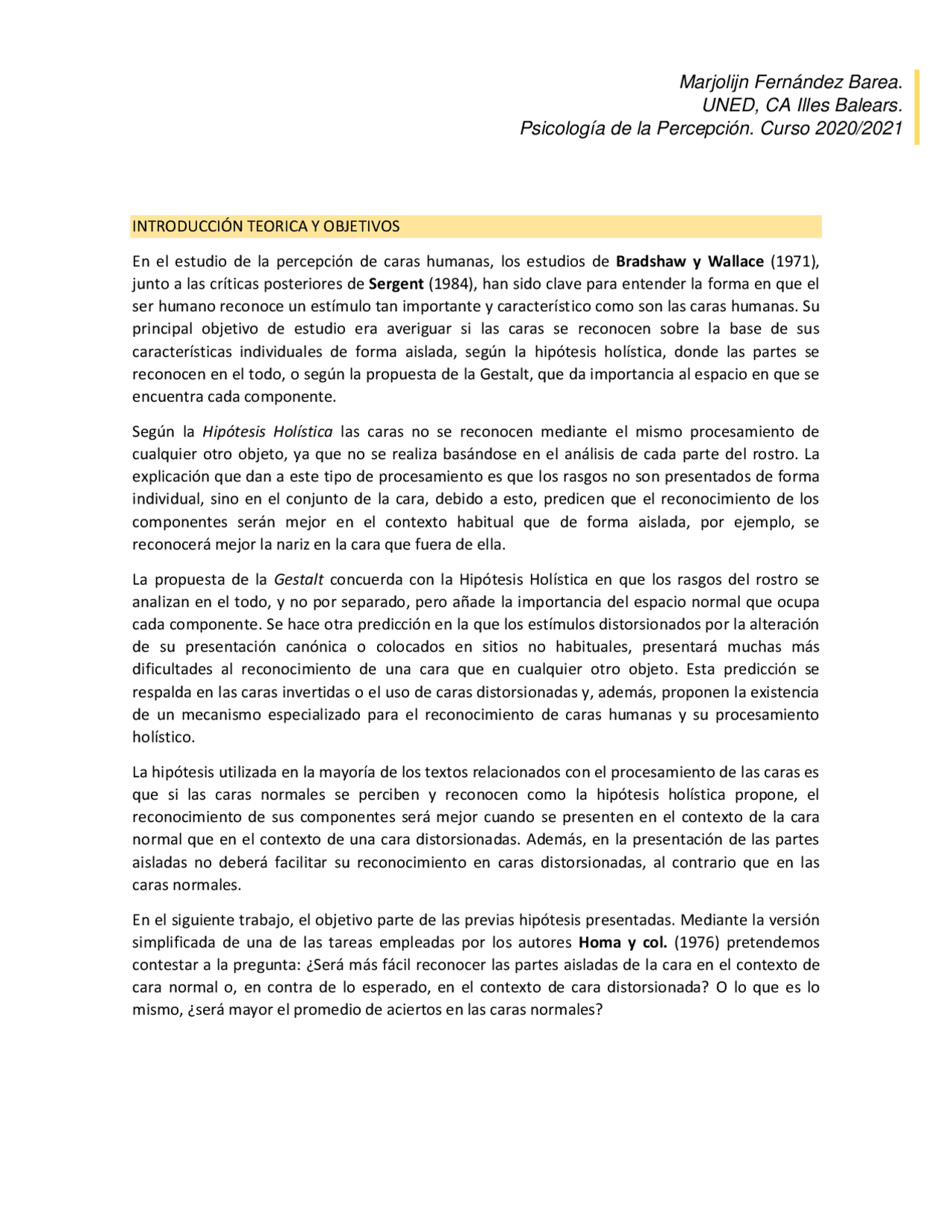 Pec Psicología Percepción Docsity