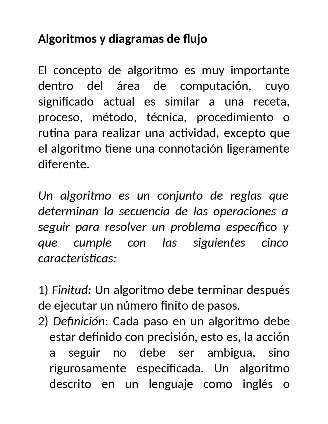 Algoritmos Y Diagramas De Flujo Apuntes De Informática Docsity