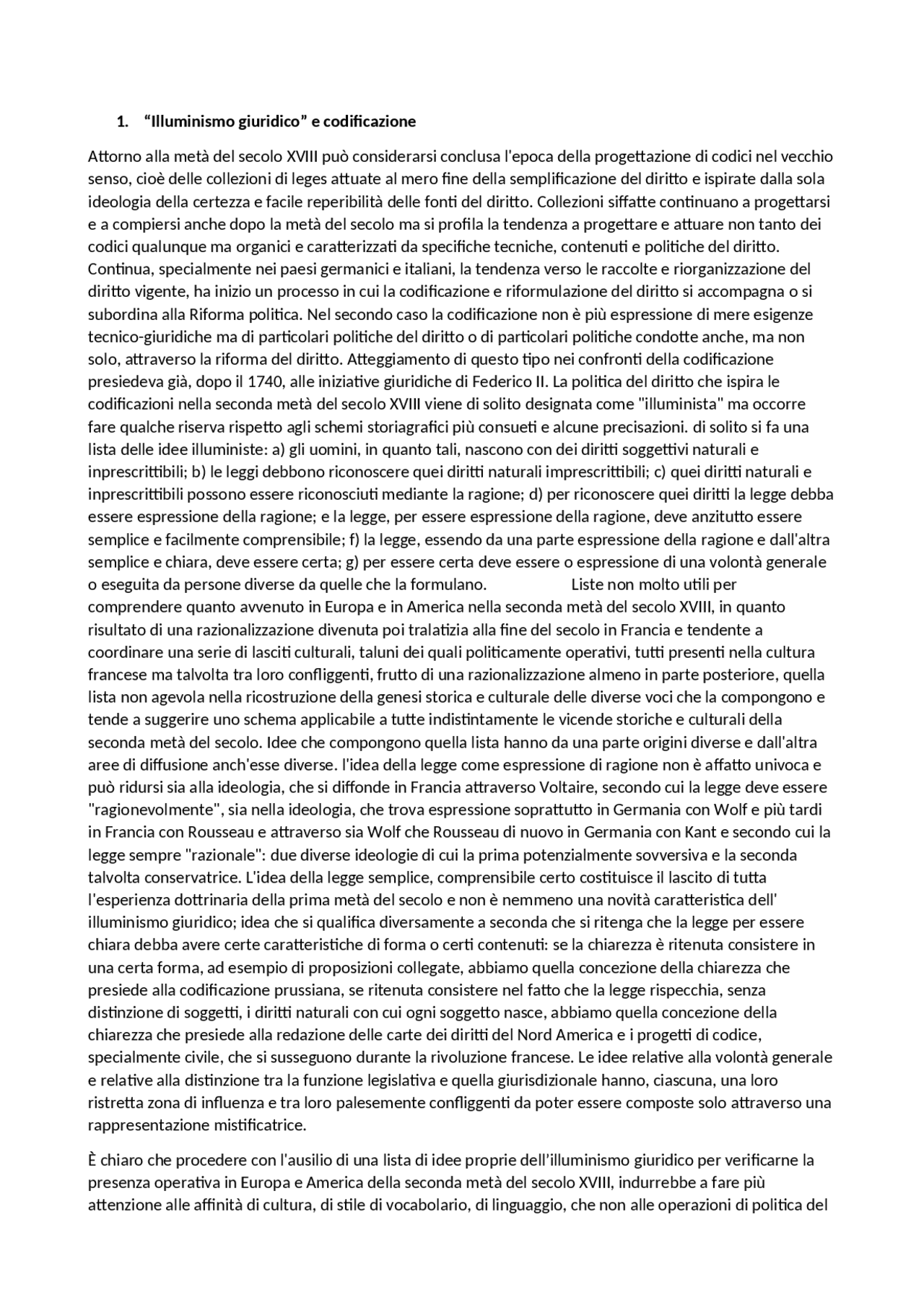 Illuminismo Giuridico Docsity