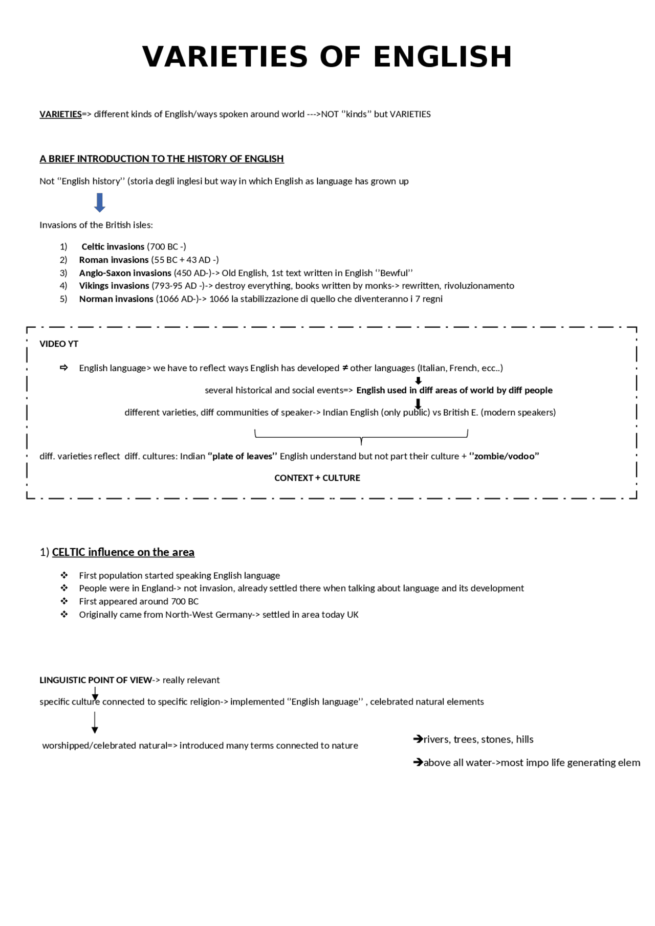 Varieties of English 1 -pt.1 - Docsity