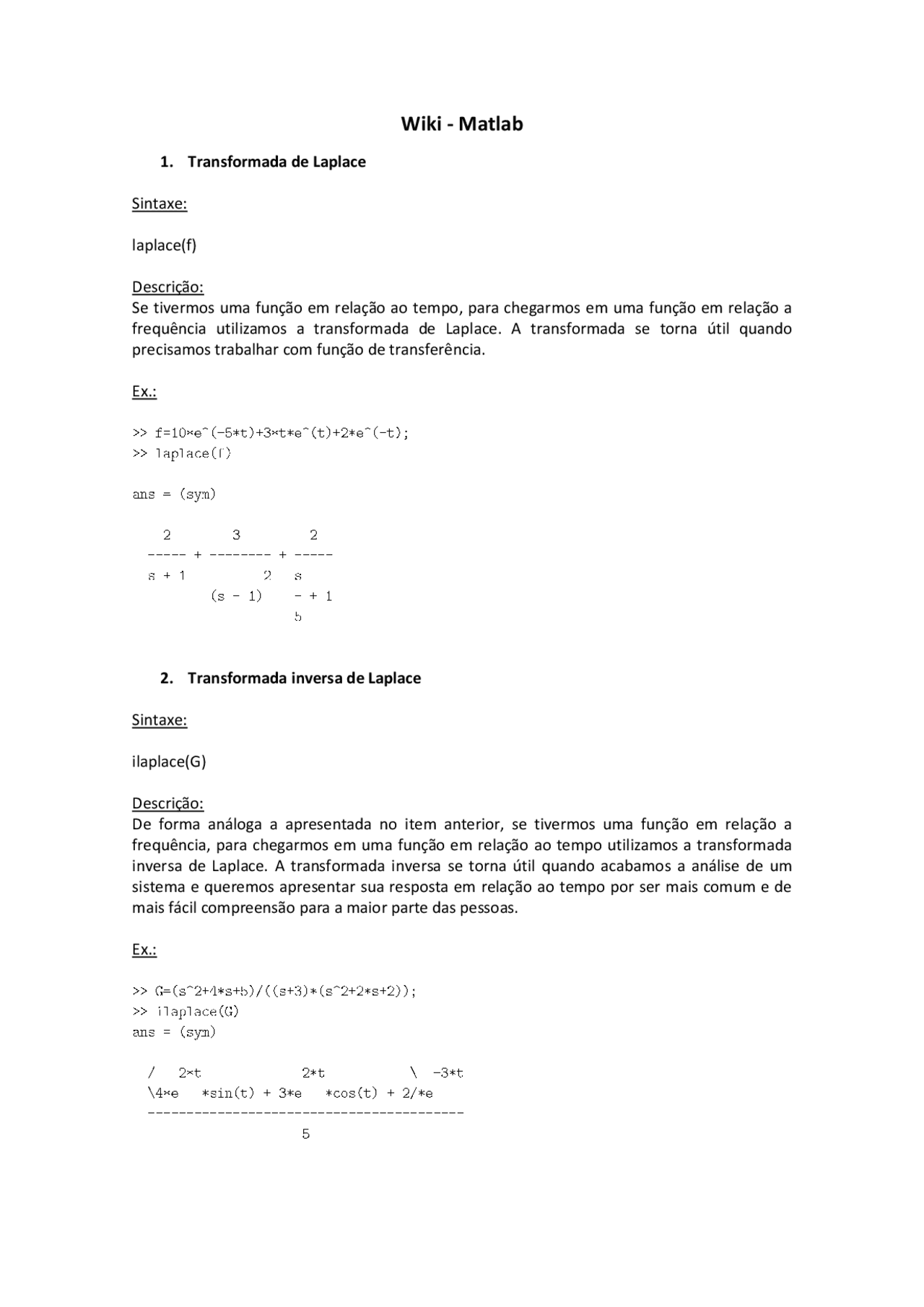 Wiki De Funções Do Matlab Octave Docsity