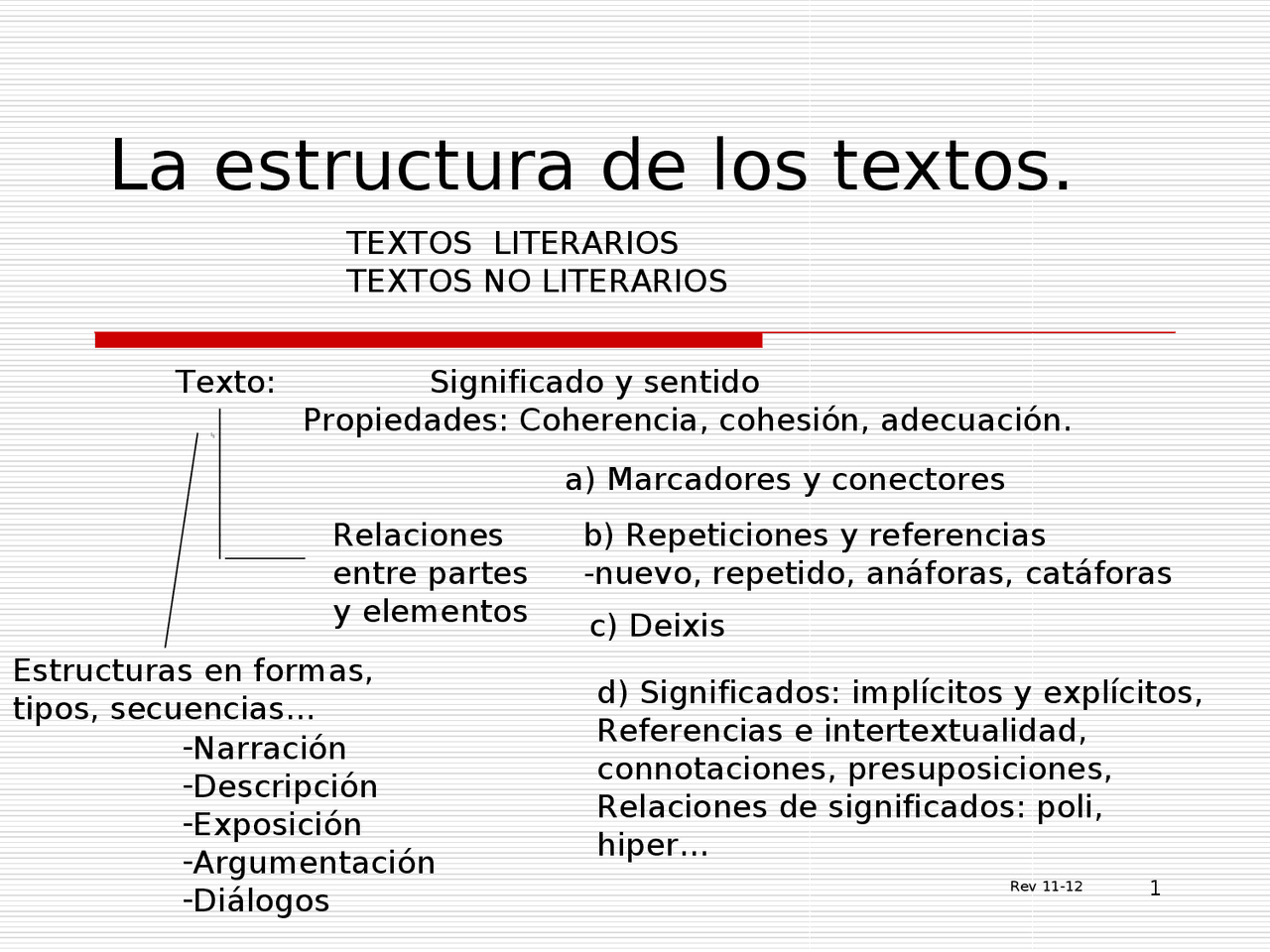 Lengua estructura de textos - Docsity