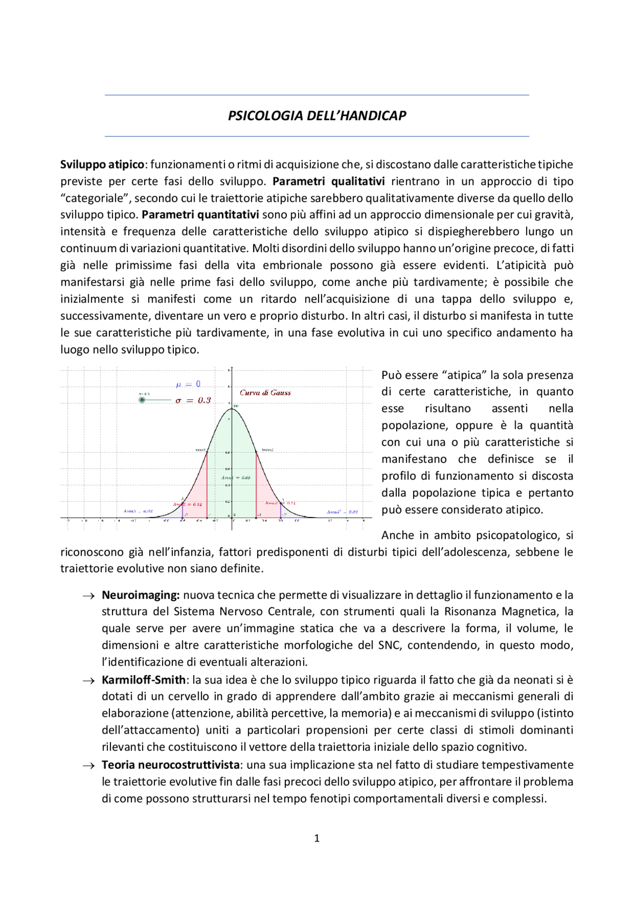 Disturbi E Traiettorie Atipiche Del Neurosviluppo Docsity