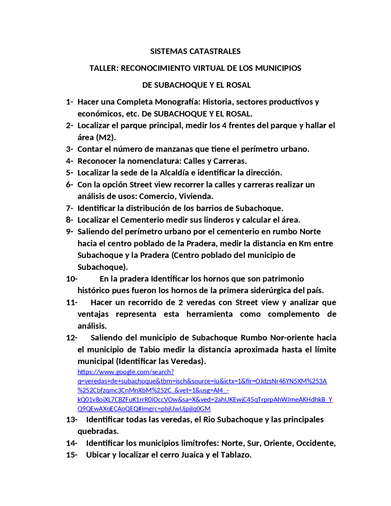 Mapa Subachoque - MAPA GEOGRAFICO - Docsity