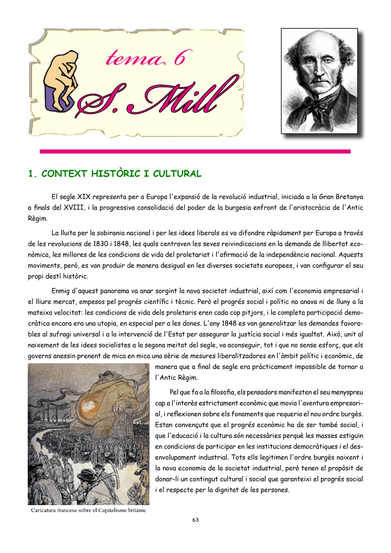 Apunts Stuart MILL (biografia i explicació teòrica) - Docsity