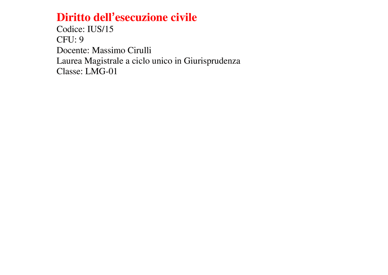 (Nuovo 2021) Diritto dell’esecuzione civile / Contiene più del 90% delle domande che si trovano ...