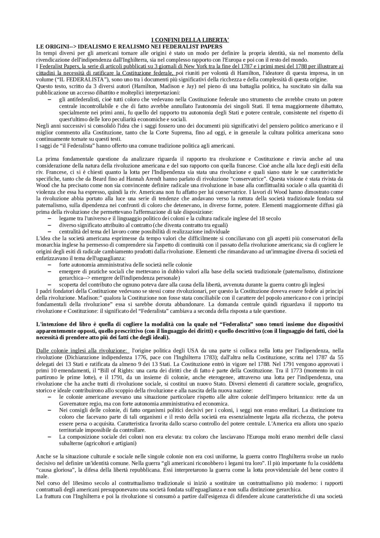 Confini Della Libertà Riassunto Dessì Docsity