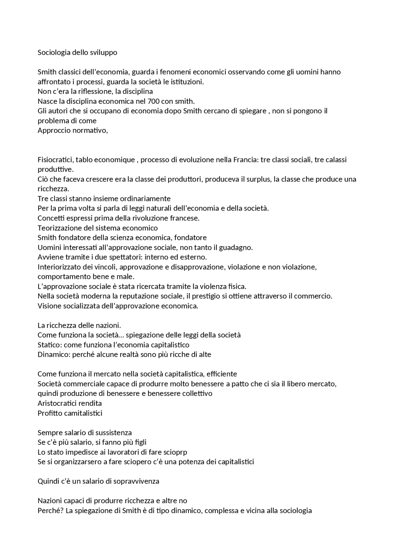 Sociologia Dello Sviluppo Docsity