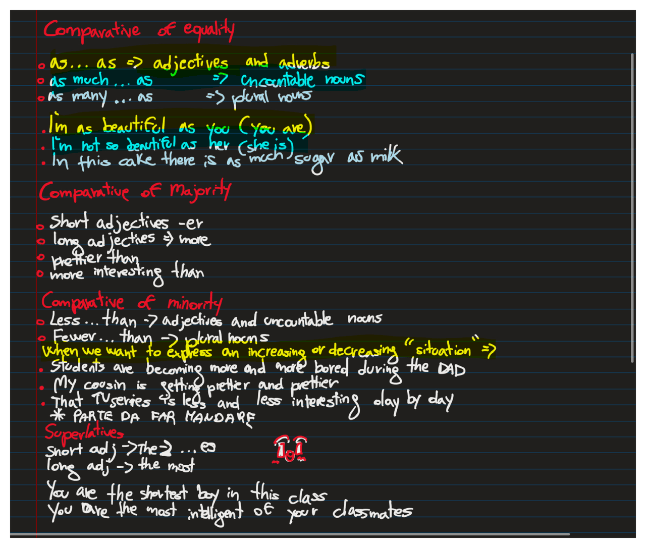 Comparatives and superlatives - Docsity