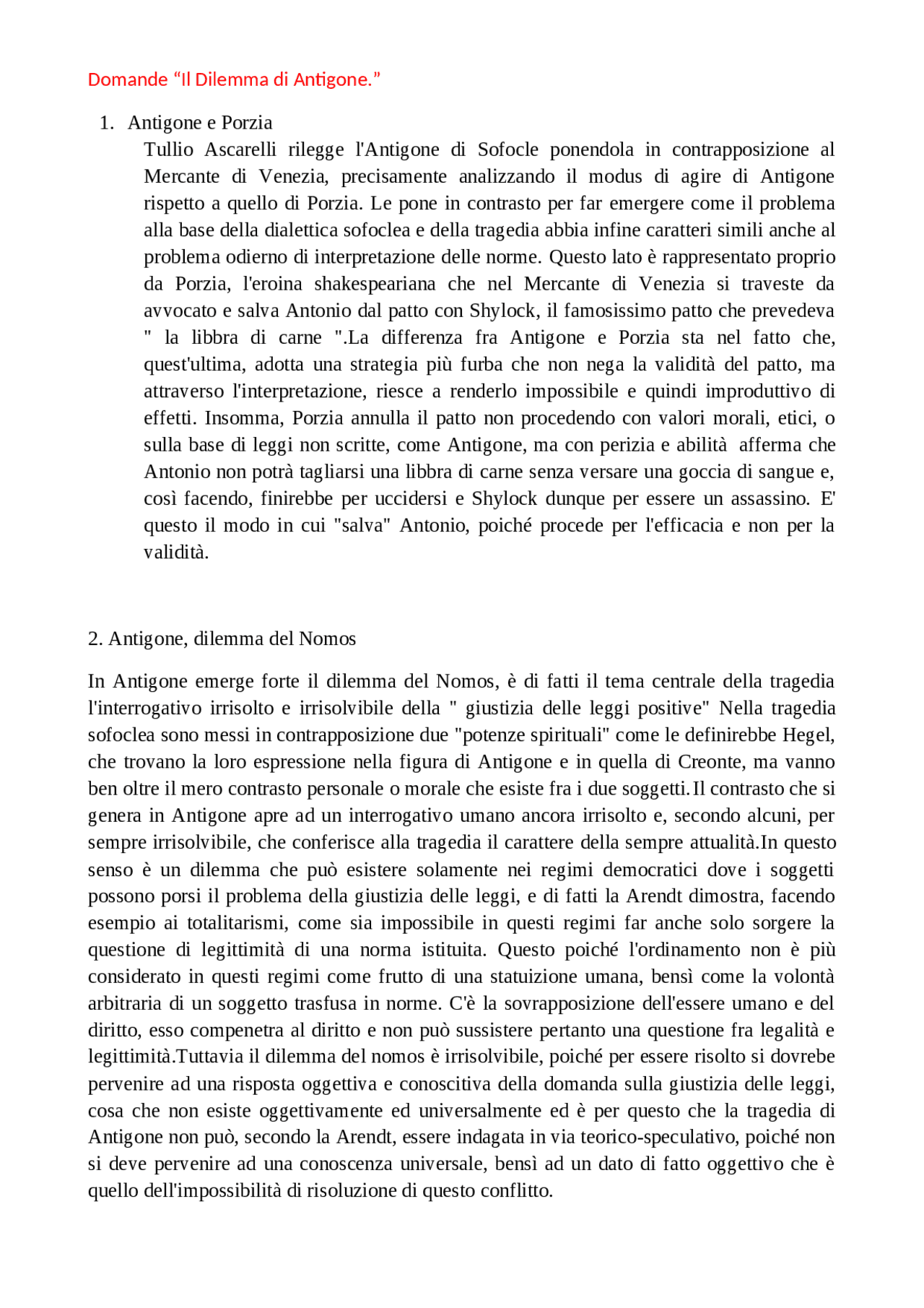 Domande Frequenti Esame Prove Desame Di Filosofia Del Diritto Docsity