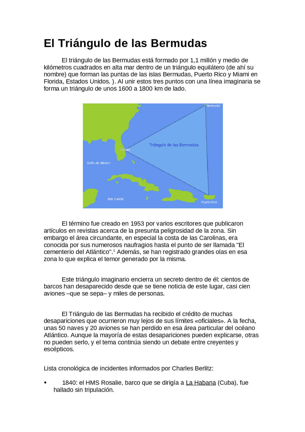 EL TRIANGULO DE LAS BERMUDAS - Docsity