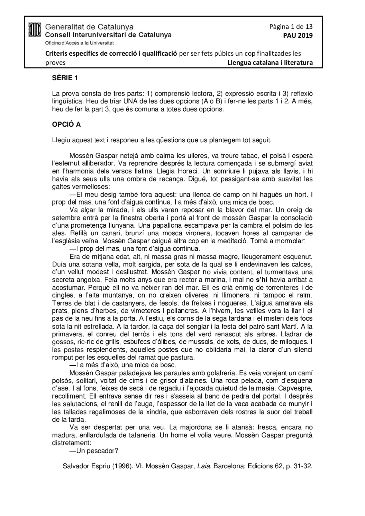 Catalan Mirall Trencat Docsity