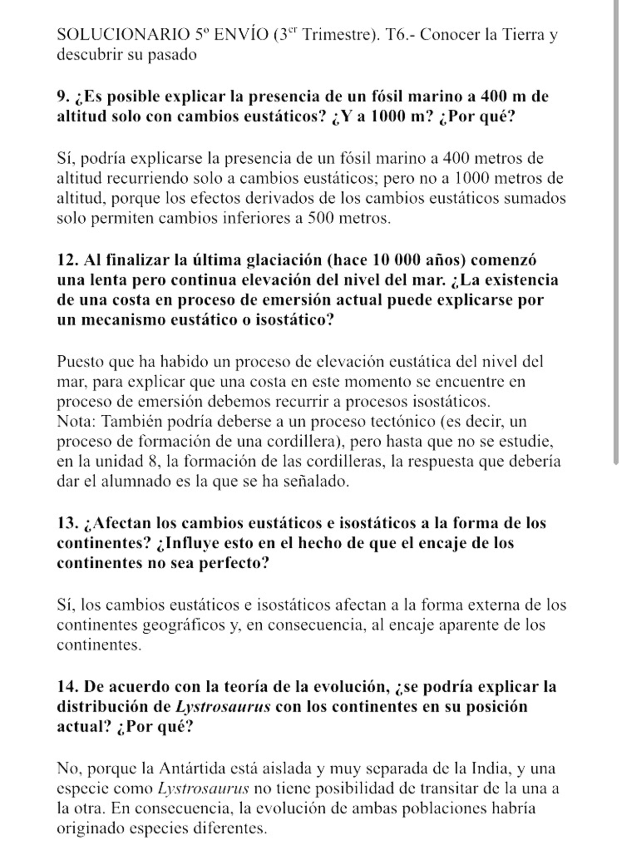 Solucionario De Actividades De Byg Ejercicios De Geología Docsity
