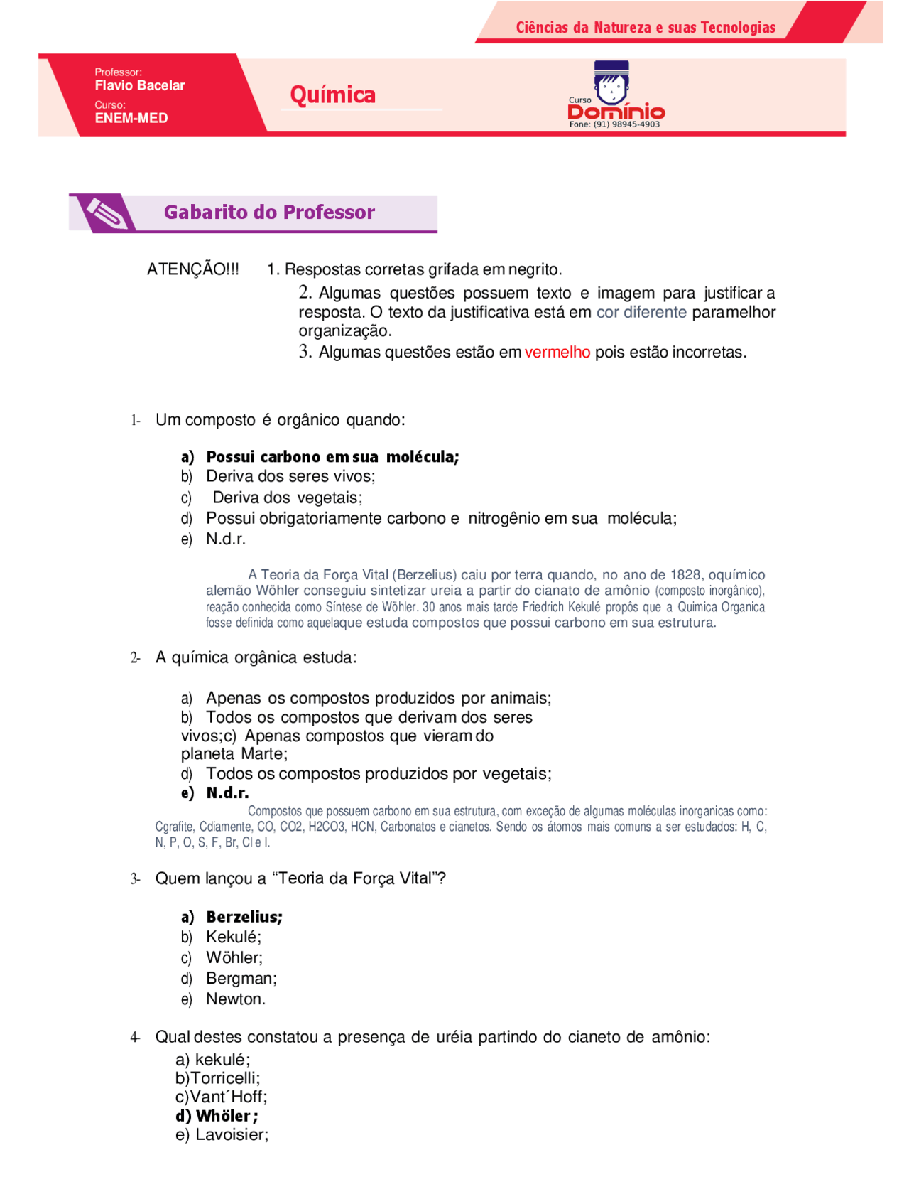 Exercícios De Química Orgânica Docsity