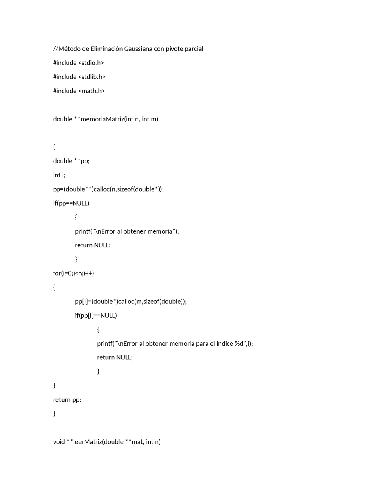 Matrices eliminacion gaussiana c - Docsity