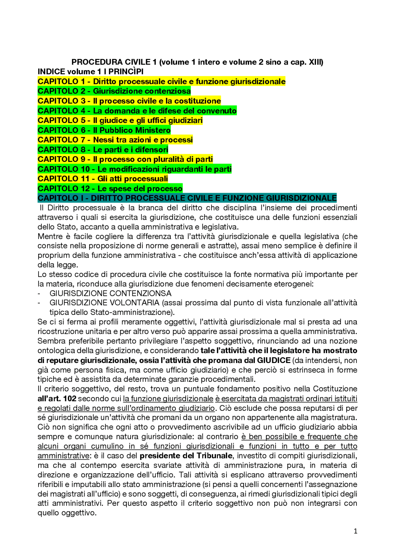 Procedura Civile 1 Manuale Balena Docsity