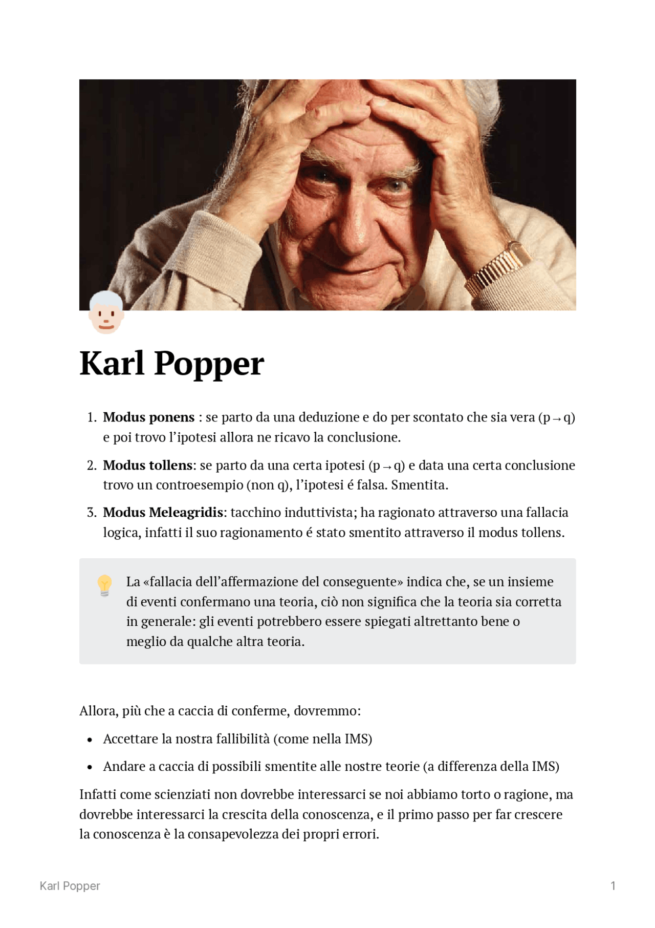 Filosofia Della Scienza Karl Popper Appunti Di Filosofia Della